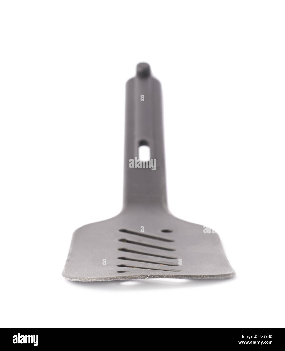 Used black plastic spatula isolated Stock Photo - Alamy