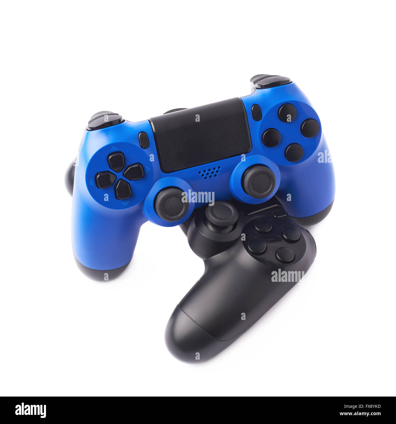 Two gaming console controllers isolated Stock Photo - Alamy