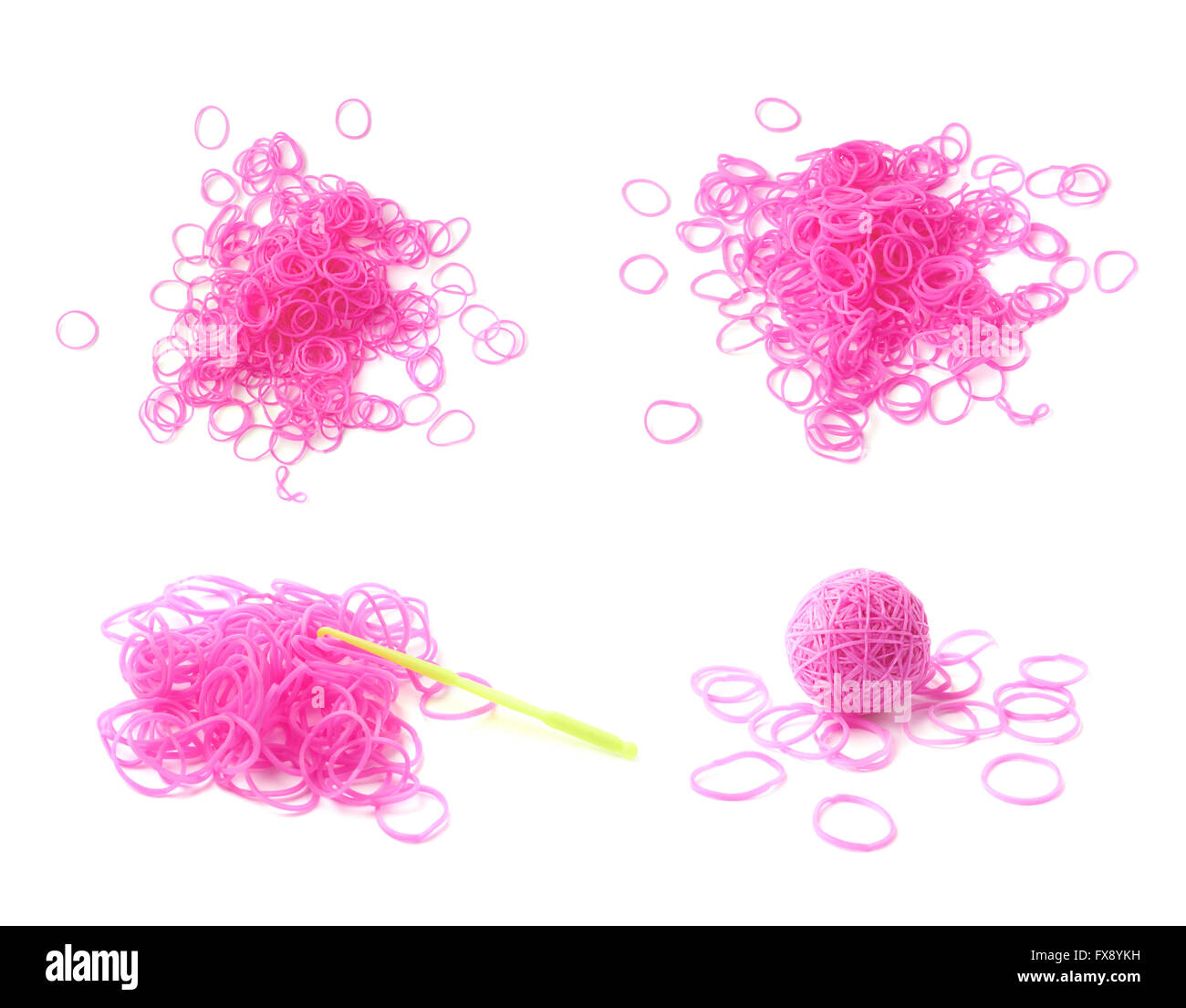 Pile of pink rubber loom bands Stock Photo - Alamy