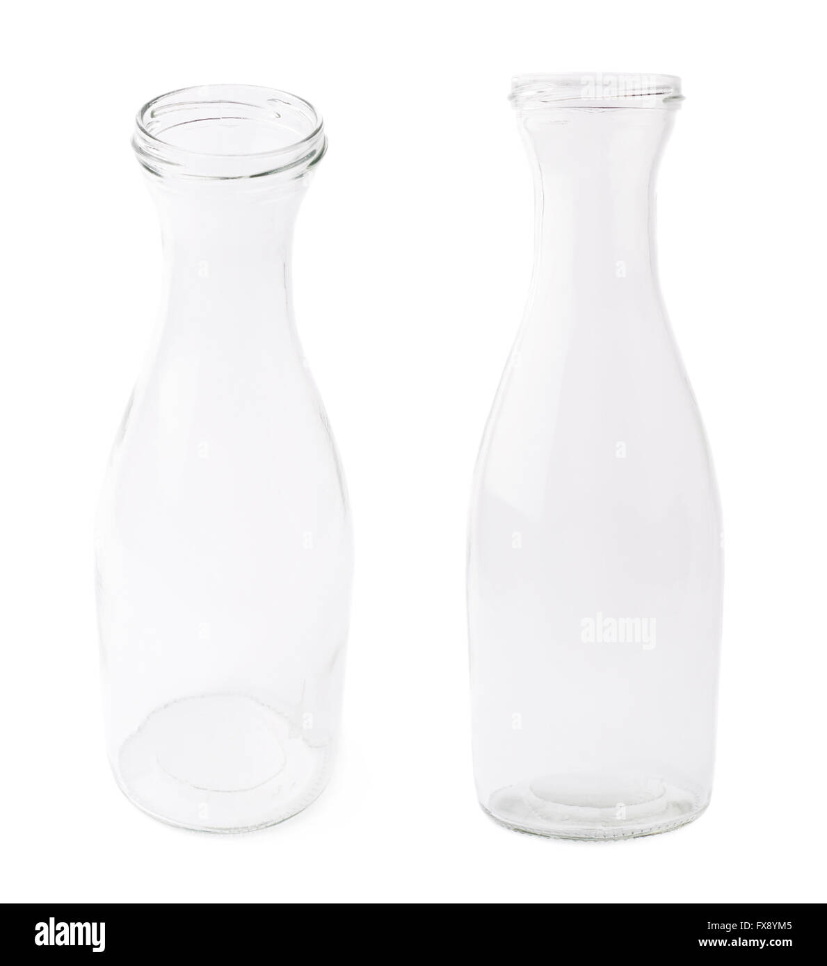 Empty milk glass bottle isolated Stock Photo - Alamy