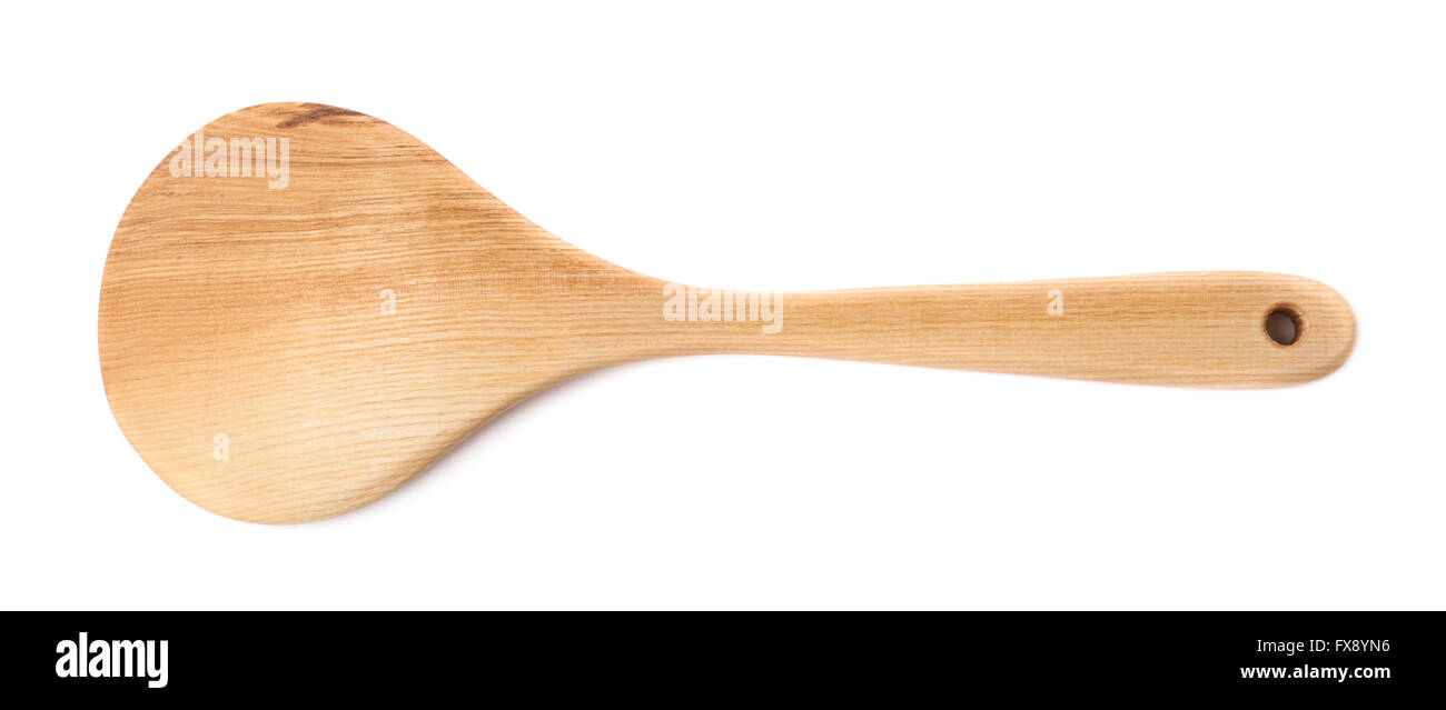 Big cooking wooden spoon ladle isolated Stock Photo - Alamy