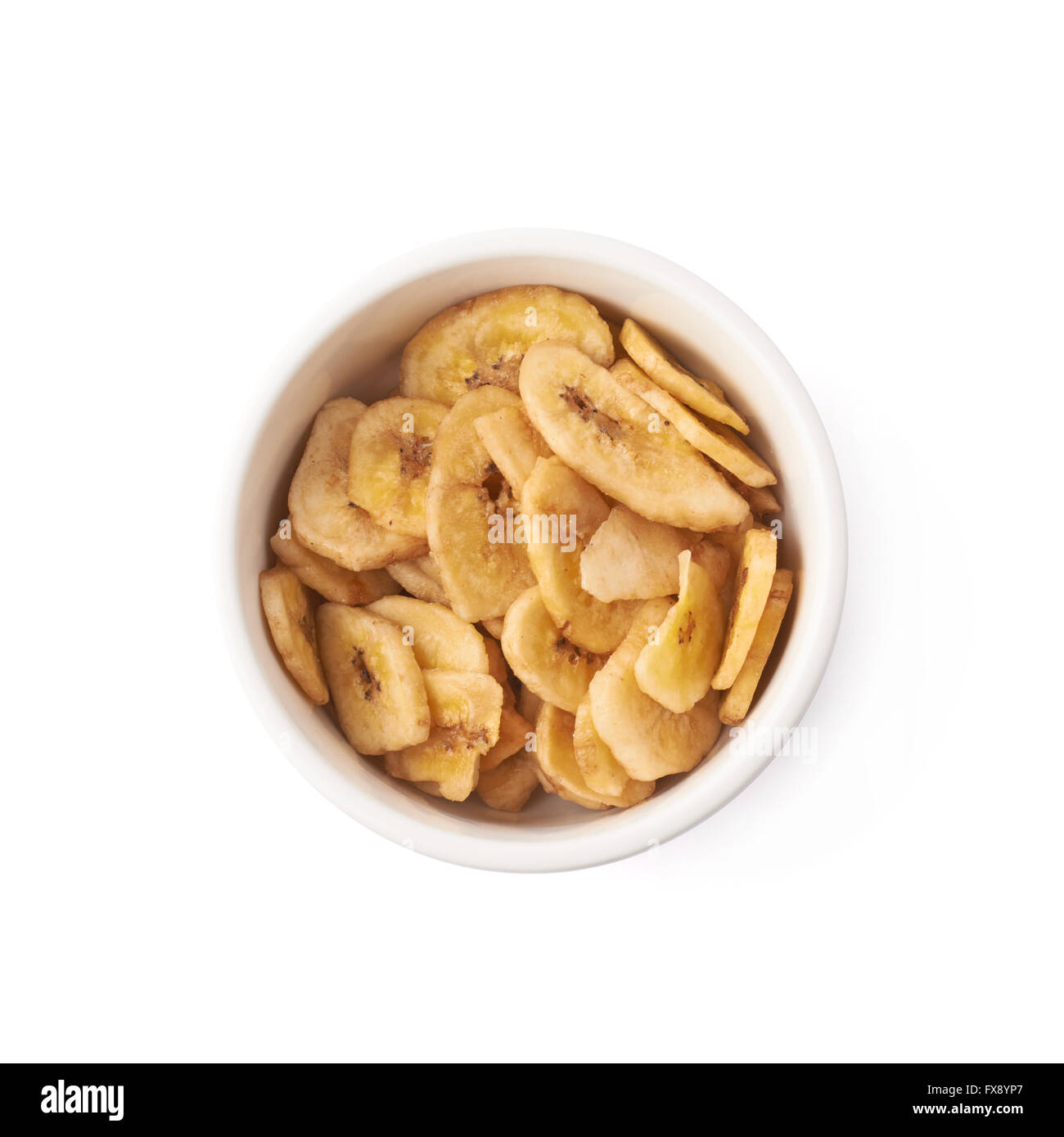 Bowl filled with banana slices isolated Stock Photo - Alamy