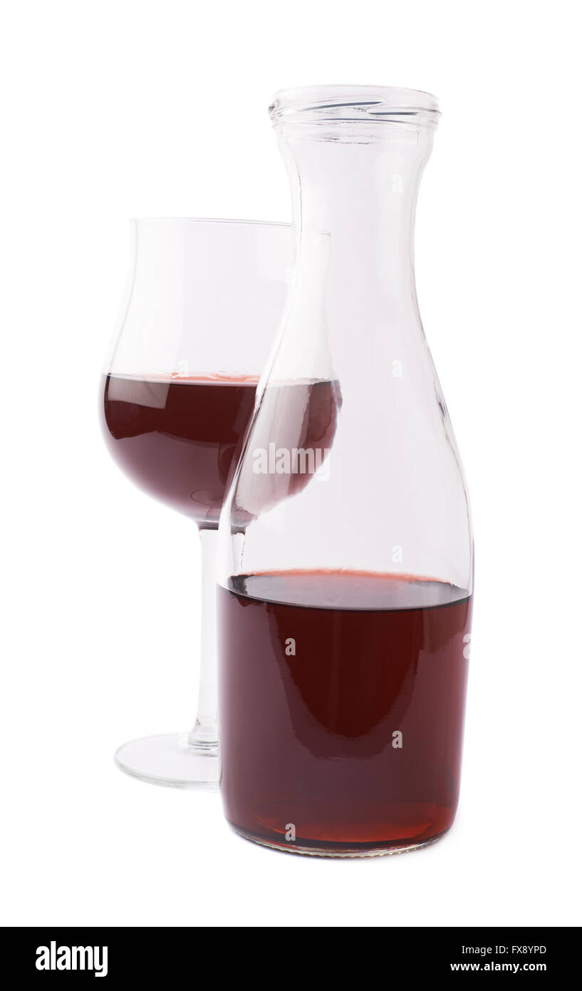 Wine glass and bottle composition isolated Stock Photo - Alamy