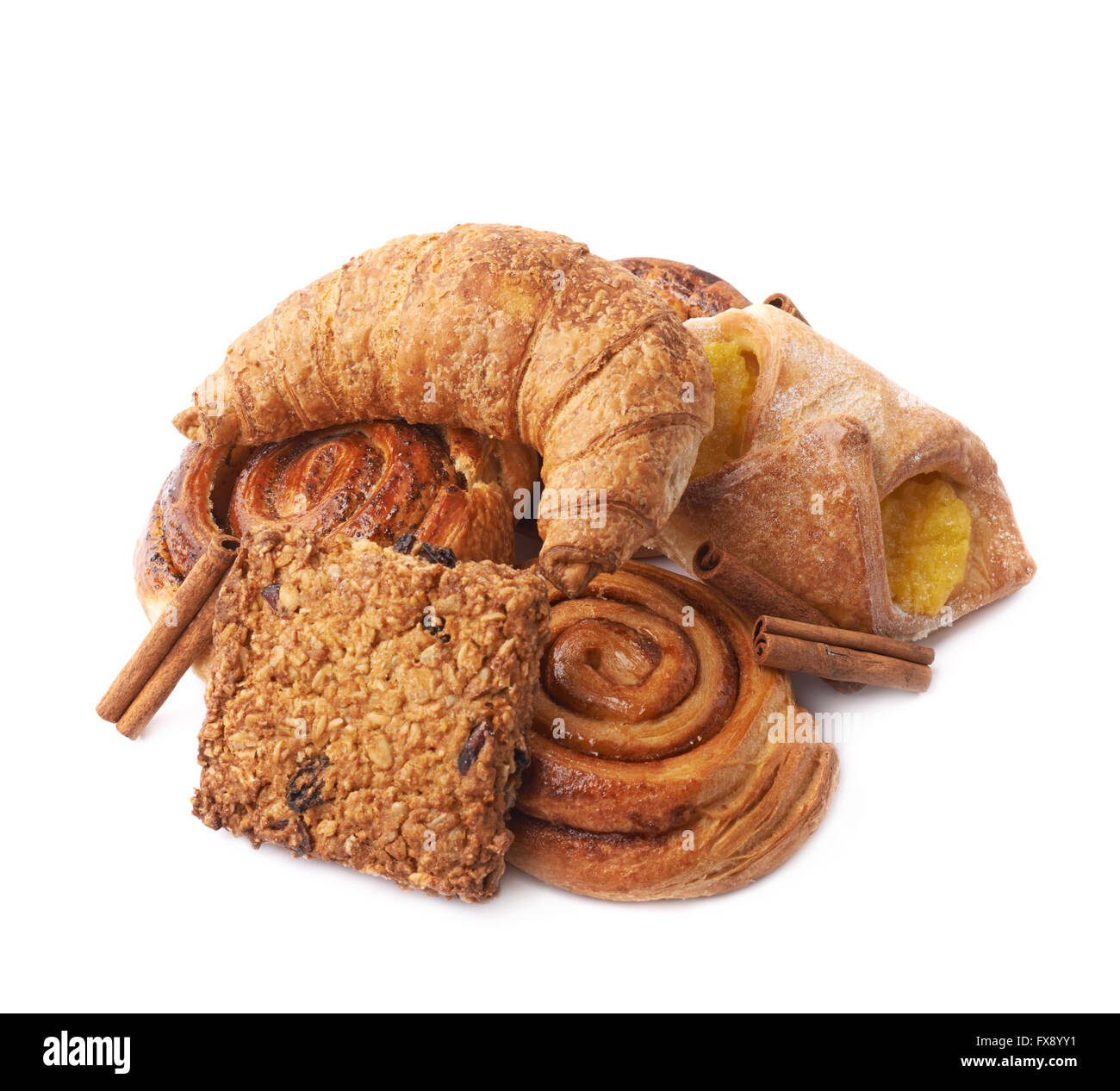Pile of pastry isolated Stock Photo - Alamy