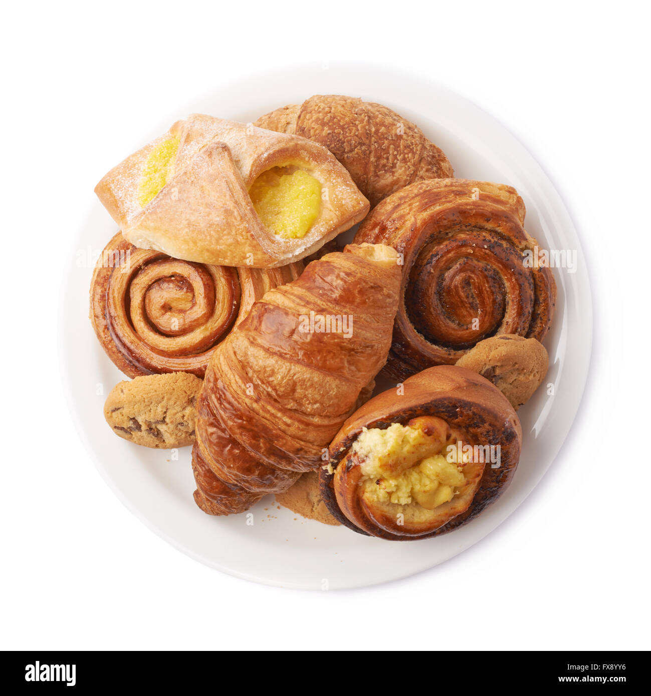 Pile of pastry isolated Stock Photo - Alamy