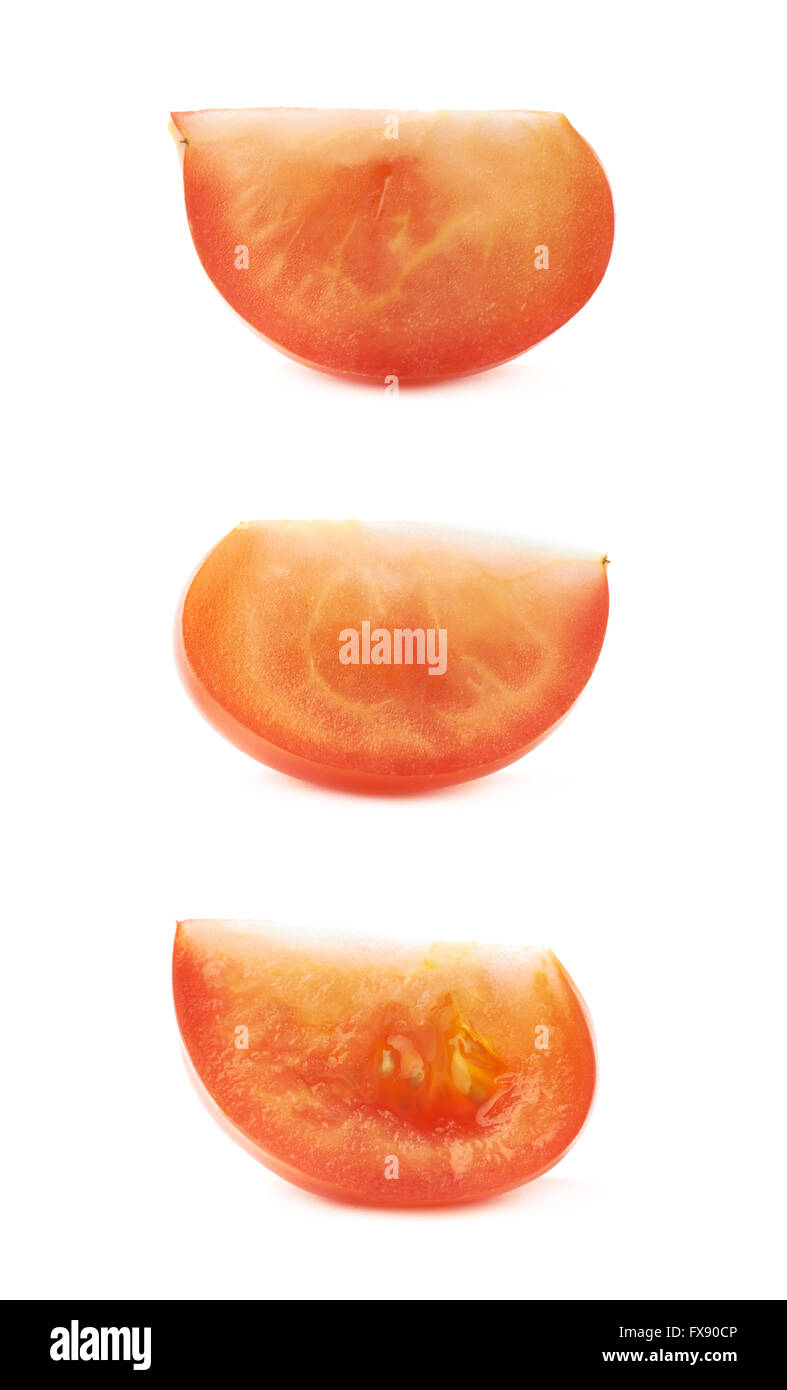 Slice section of red tomato isolated Stock Photo - Alamy