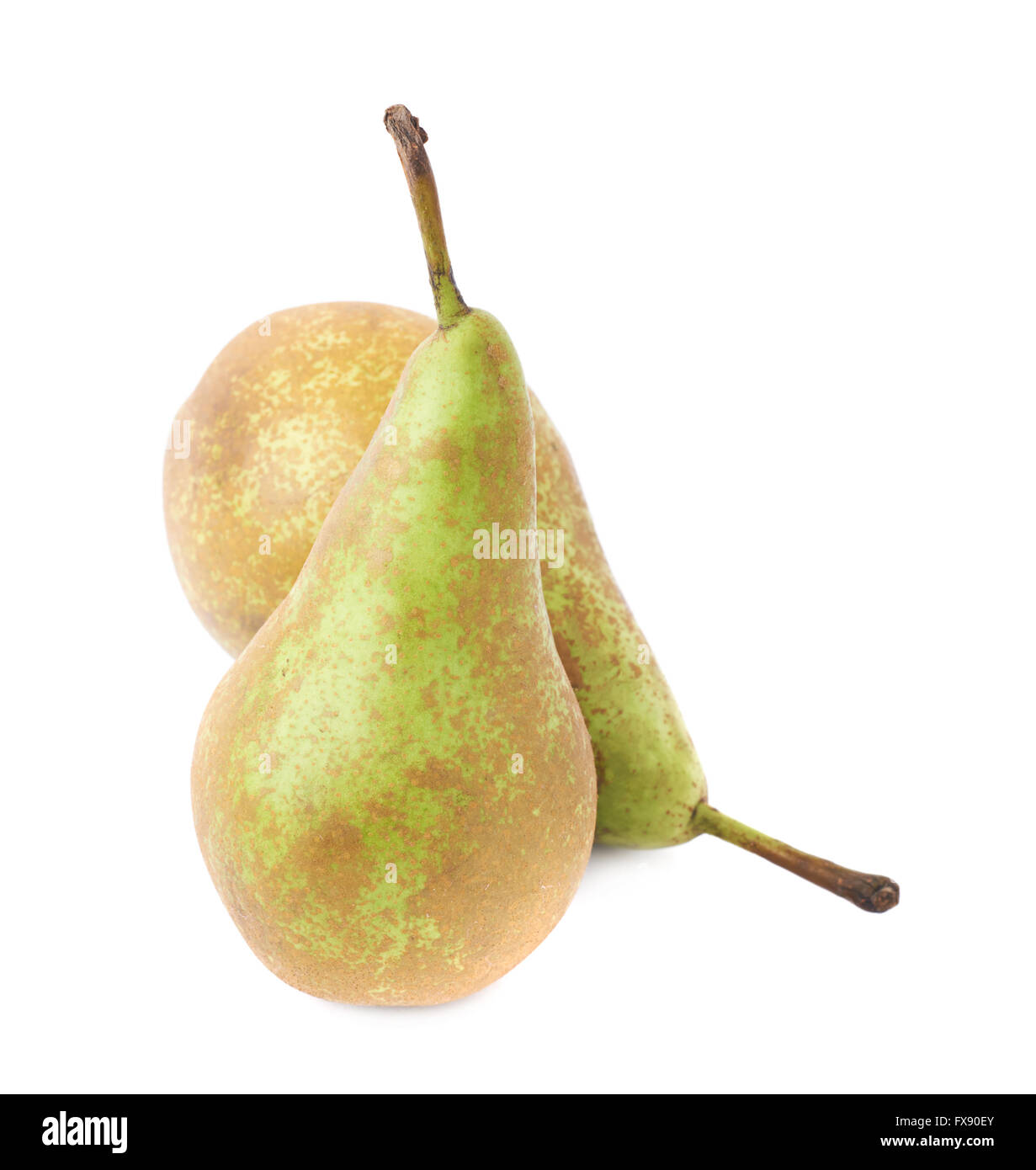 Two green pears composition isolated Stock Photo - Alamy