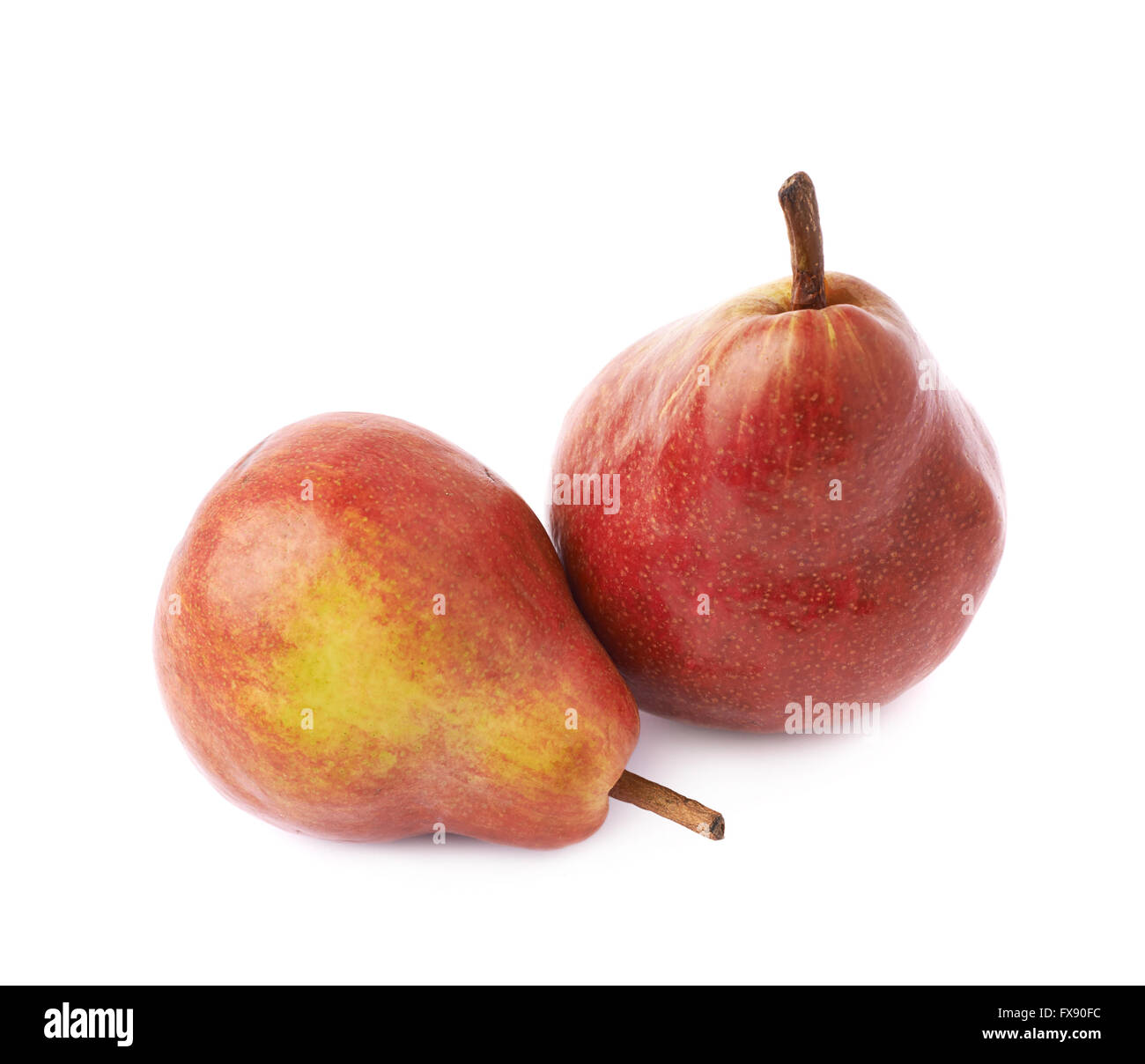 Composition of two red pears isolated Stock Photo - Alamy