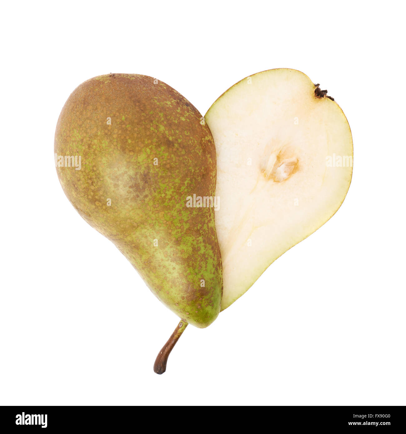 Heart shaped pear composition isolated Stock Photo - Alamy