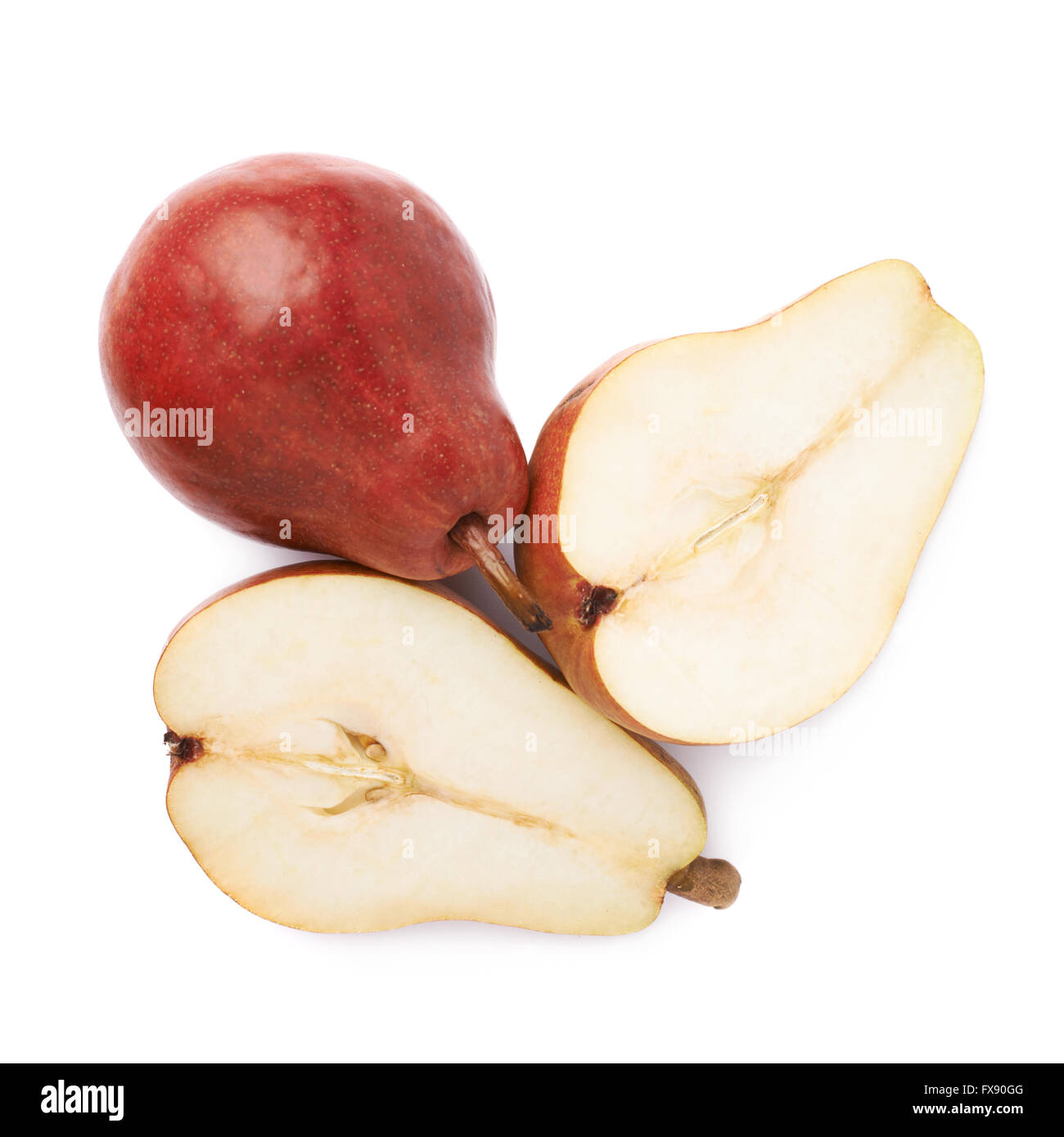 Cut and served red pear Stock Photo - Alamy