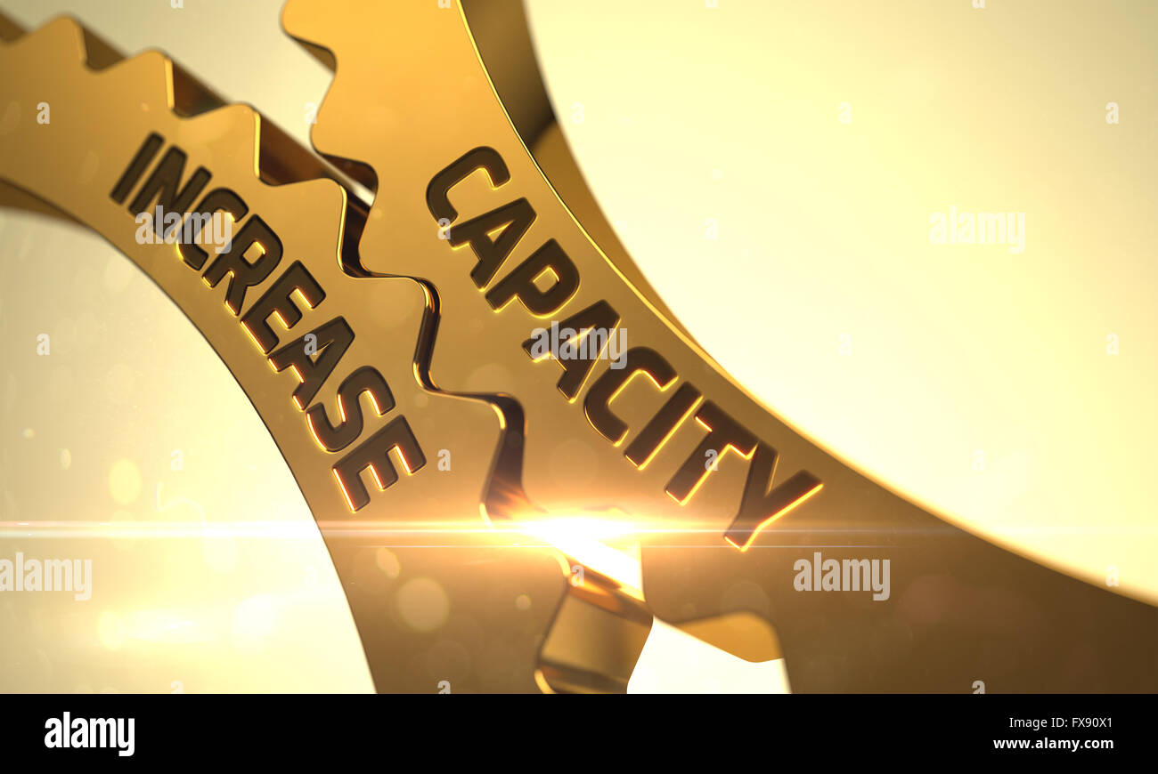Capacity Increase Concept. Golden Metallic Cog Gears Stock Photo - Alamy Capacity Increase Concept. Golden Metallic Cog Gears Stock Photo - Alamy