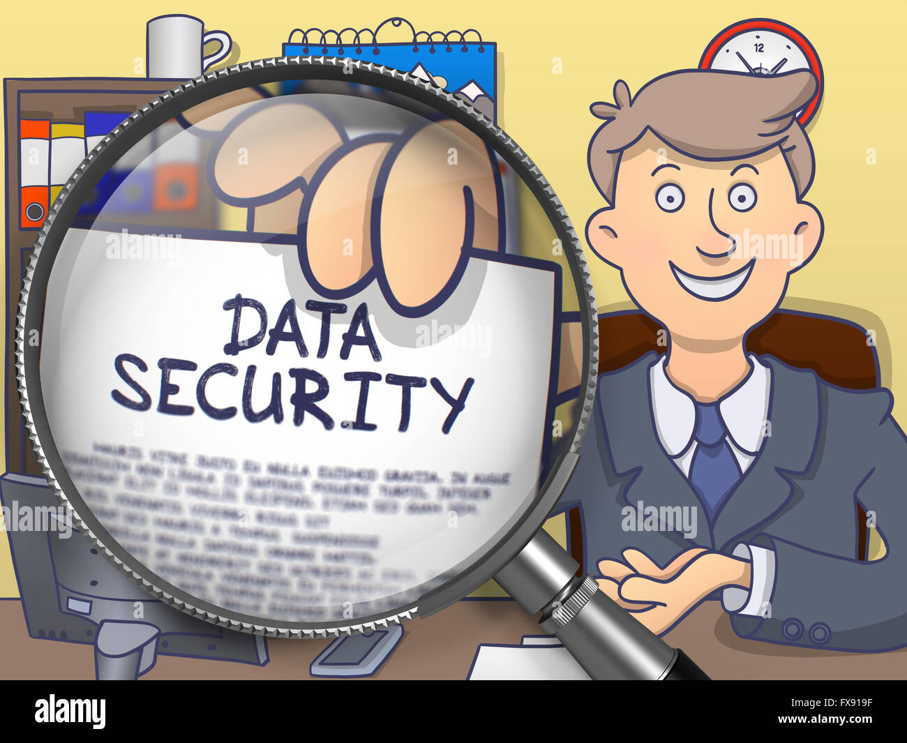 Data Security through Lens. Doodle Design Stock Photo - Alamy