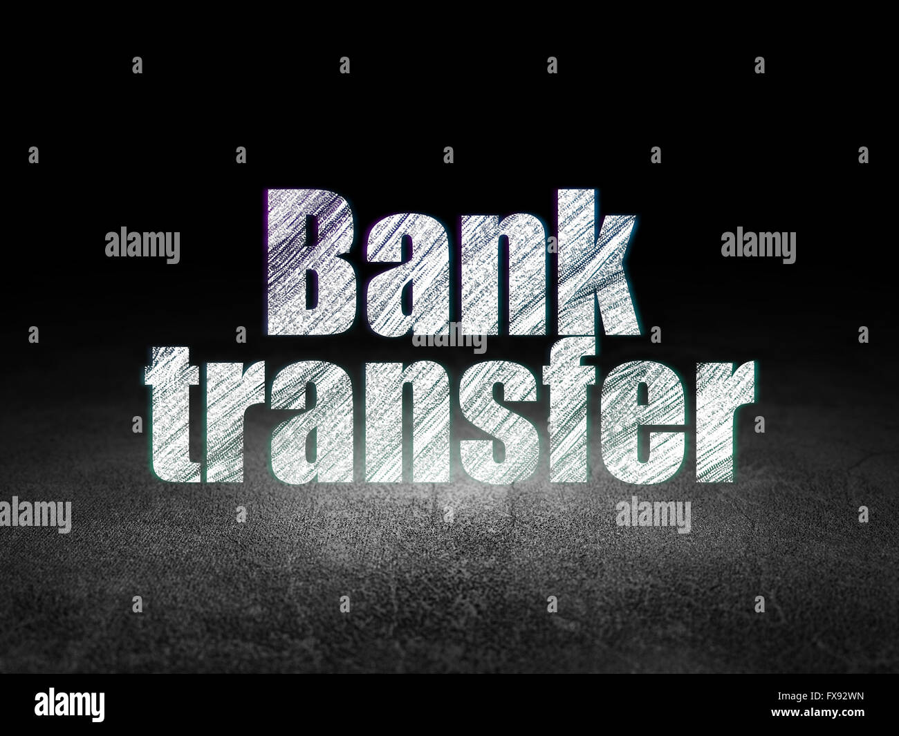 Currency concept: Bank Transfer in grunge dark room Stock Photo - Alamy