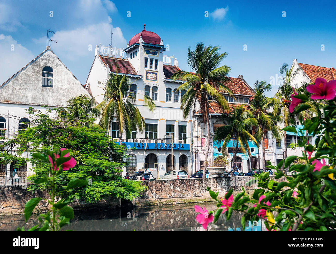 dutch colonial architecture buildings in old town of jakarta indonesia ...