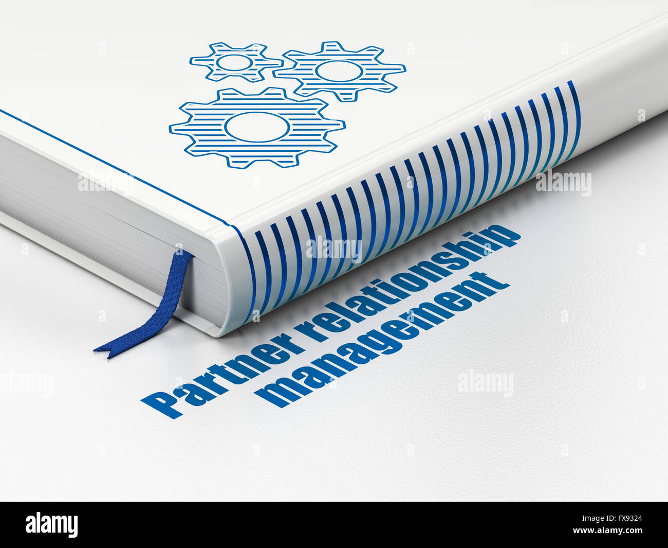Finance concept: book Gears, Partner Relationship Management on white ...
