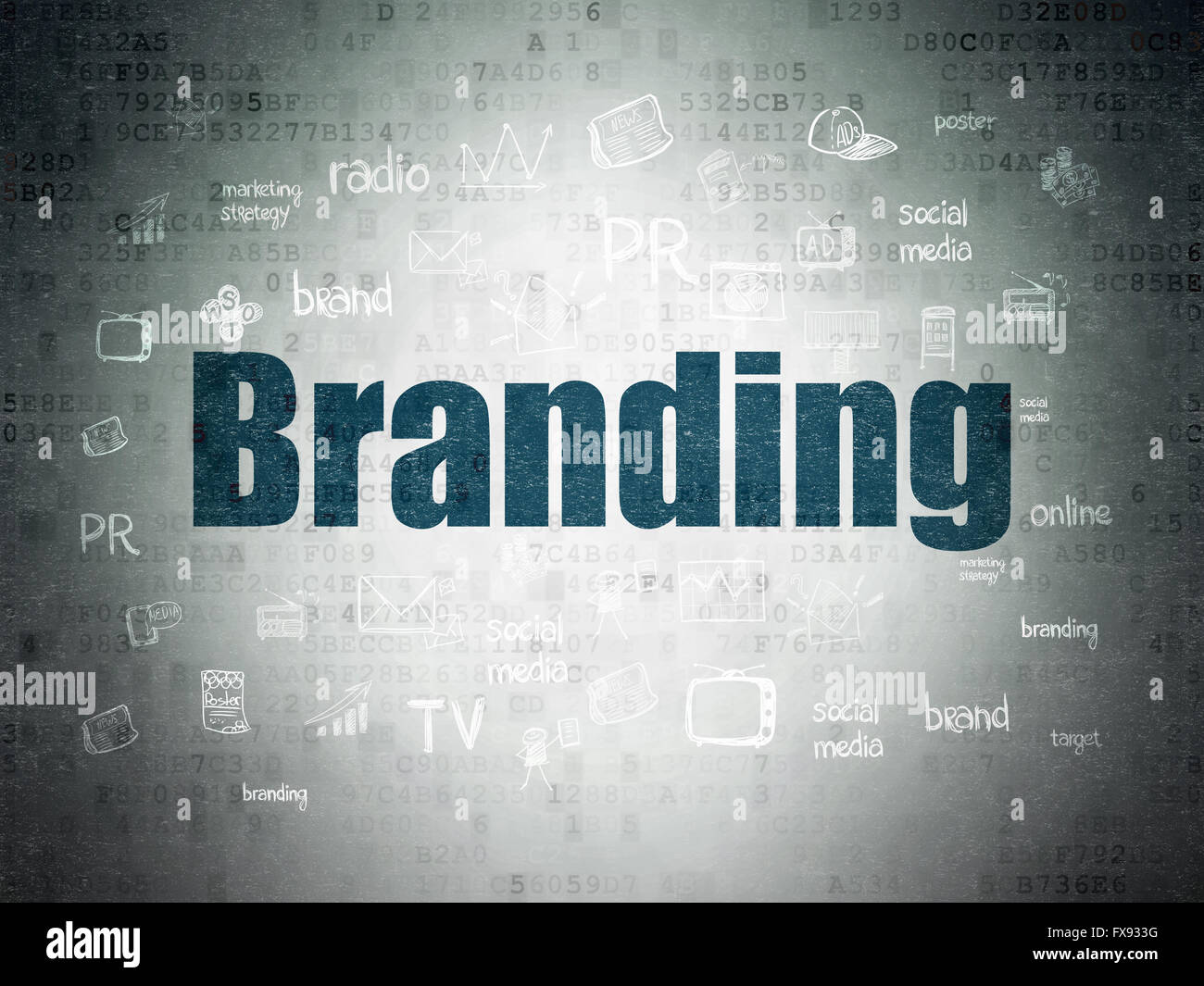 Advertising concept: Branding on Digital Paper background Stock Photo ...