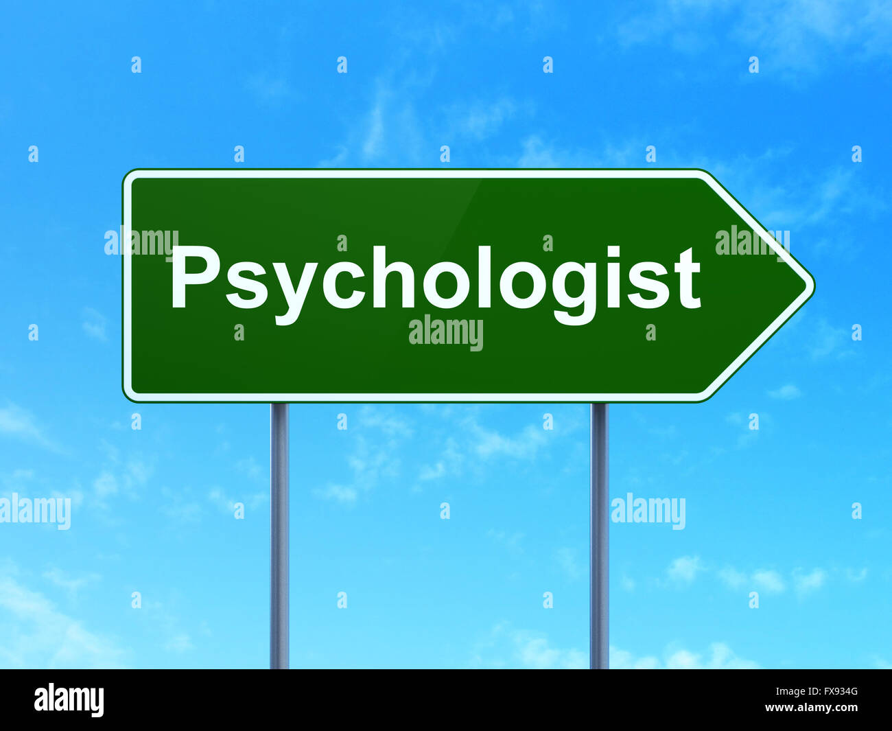 Healthcare concept: Psychologist on road sign background Stock Photo ...