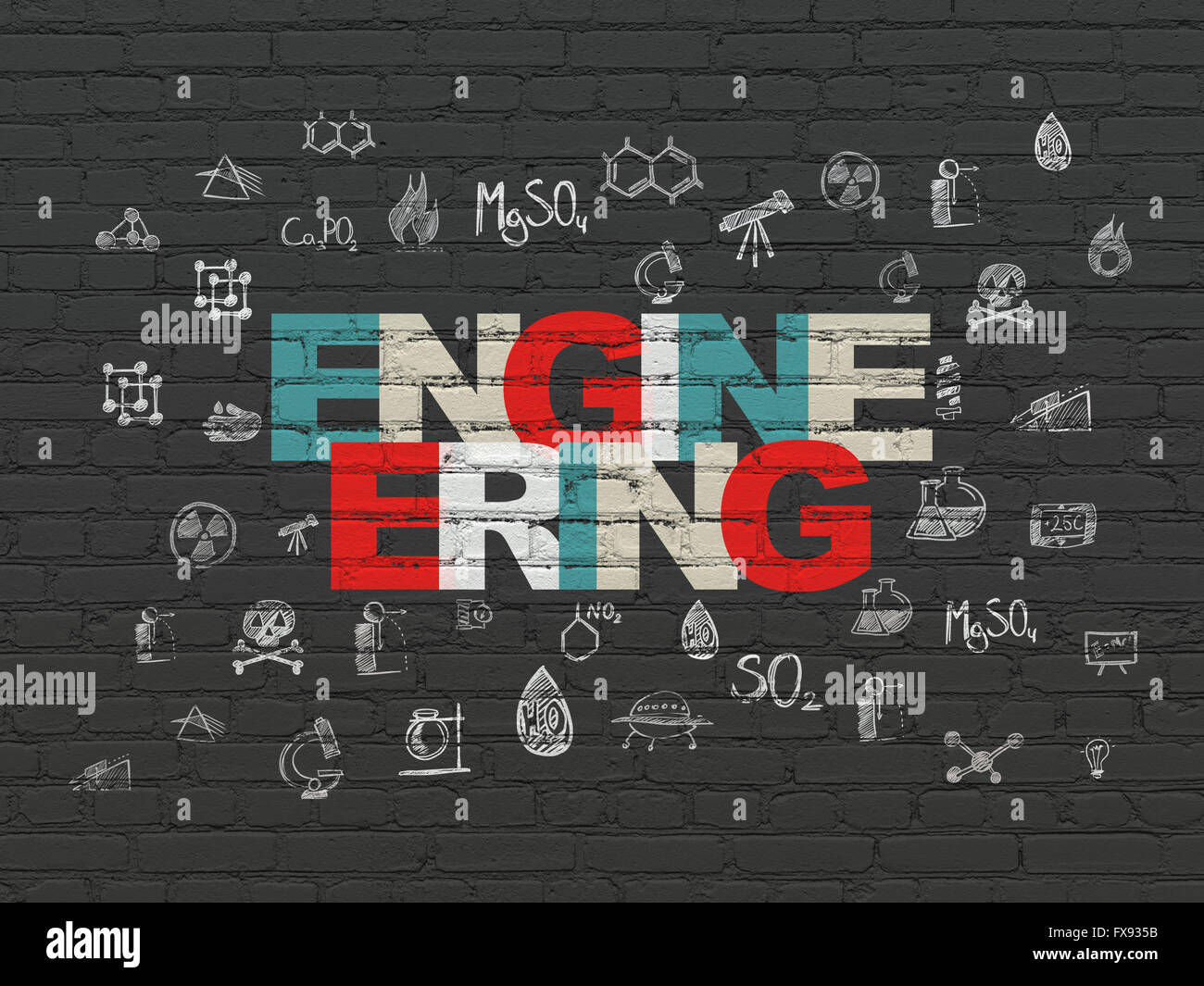 Science concept: Engineering on wall background Stock Photo - Alamy
