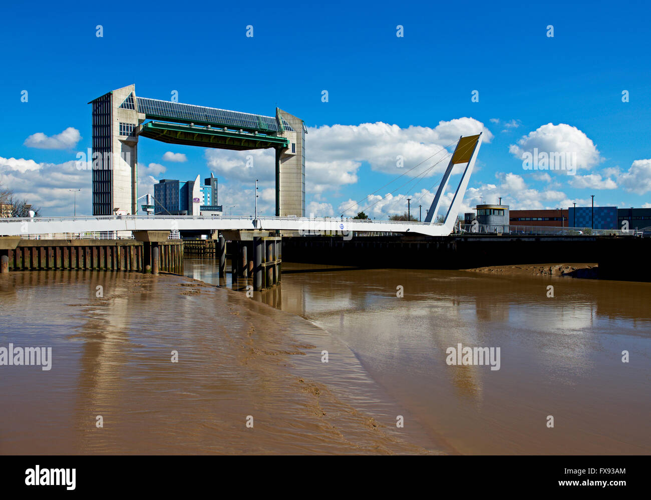 The flood barrier spanning the River Hull, Kingston upon Hull ...
