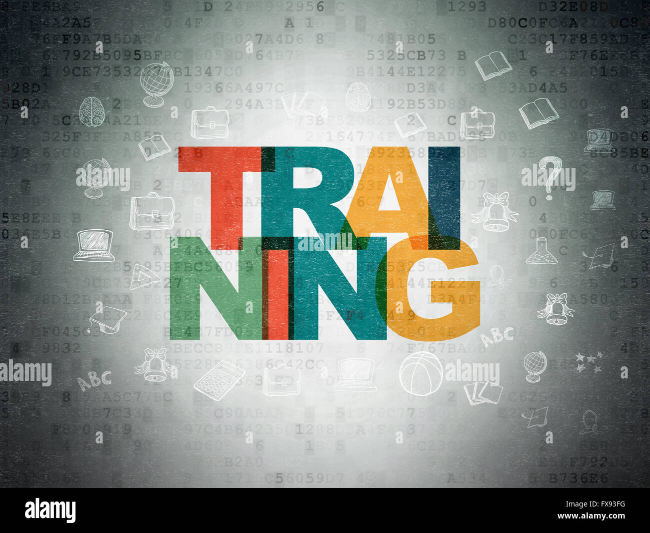 Learning concept: Training on Digital Paper background Stock Photo - Alamy