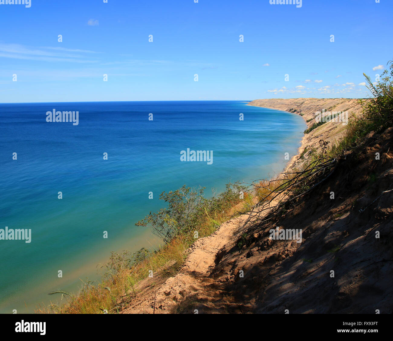 Huge sand dunes of Pictured Rocks National Lakeshore, on Lake Superior ...