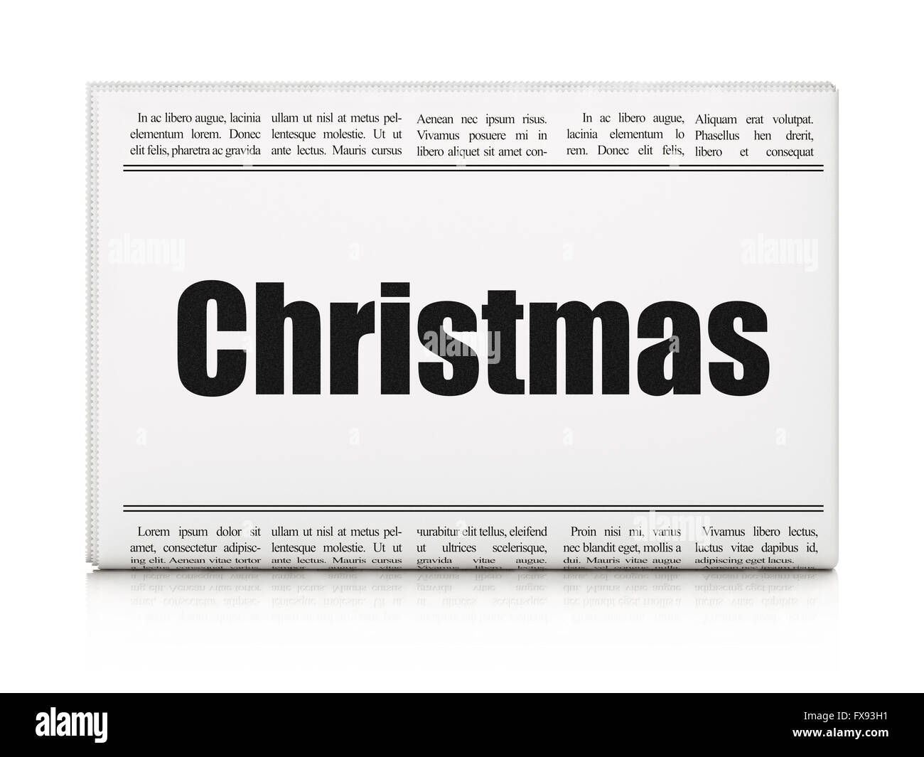 Holiday concept: newspaper headline Christmas Stock Photo - Alamy