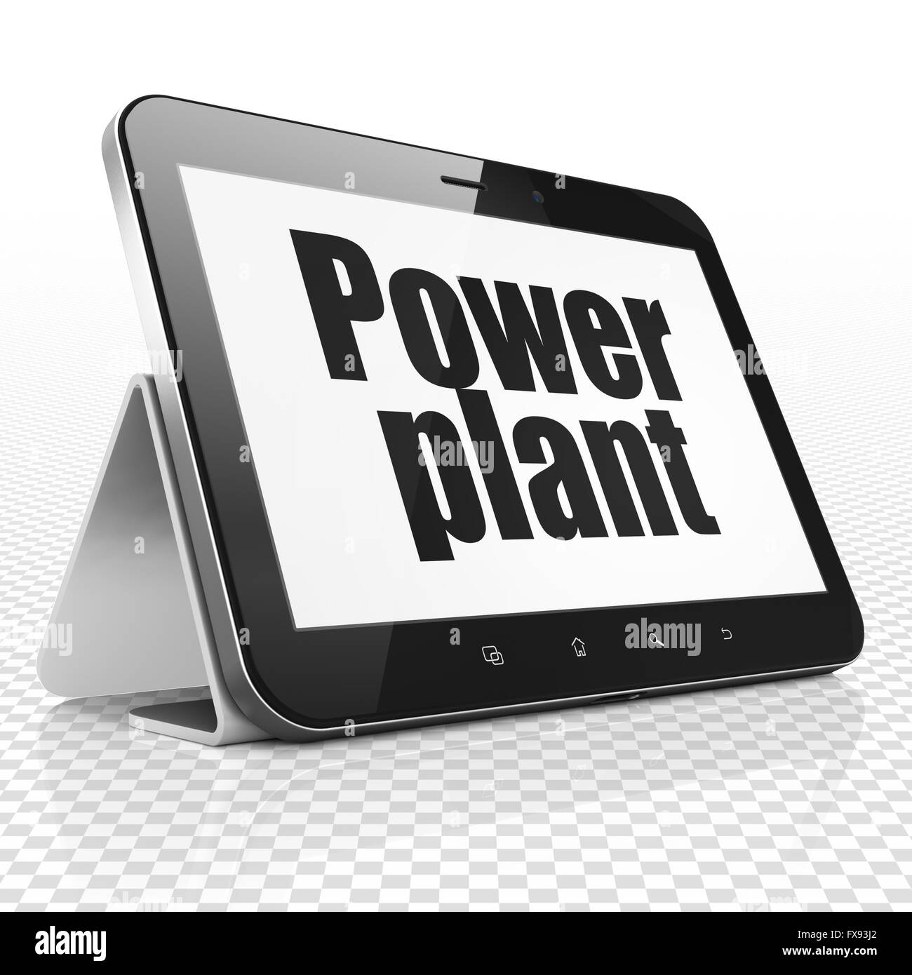 Industry concept: Tablet Computer with Power Plant on display Stock ...