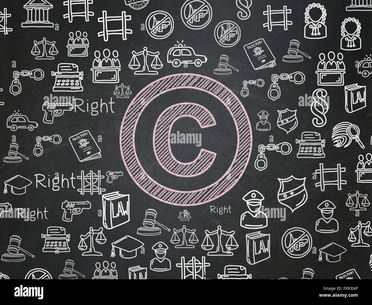 Law concept: Copyright on School board background Stock Photo - Alamy