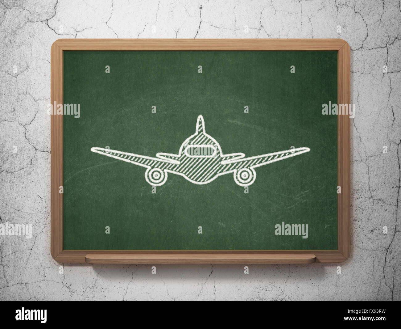Tourism concept: Aircraft on chalkboard background Stock Photo - Alamy