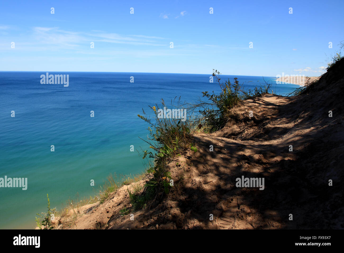 Huge sand dunes of Pictured Rocks National Lakeshore, on Lake Superior ...