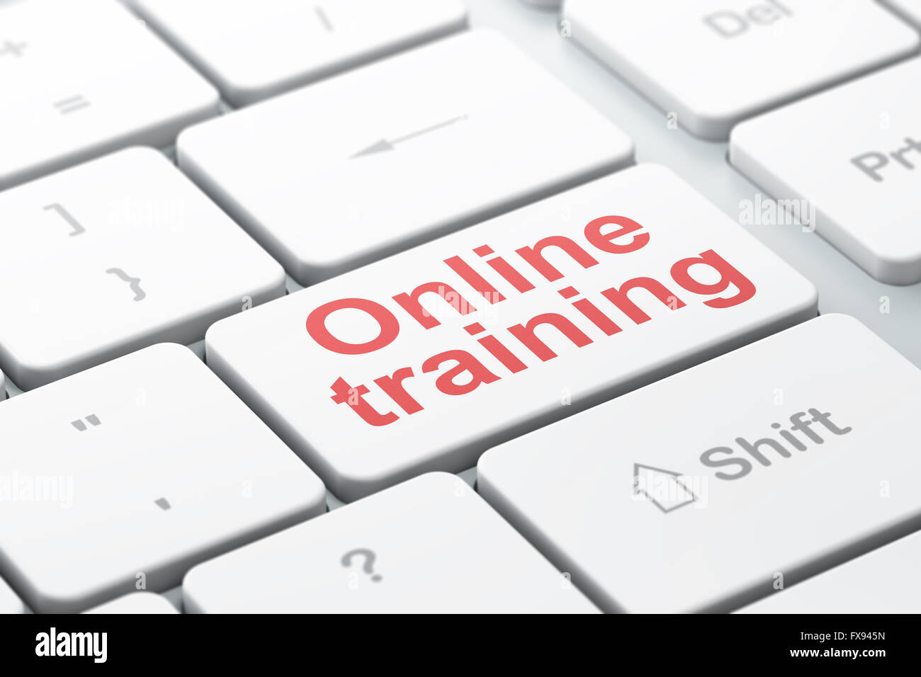 Learning concept: Online Training on computer keyboard background Stock ...