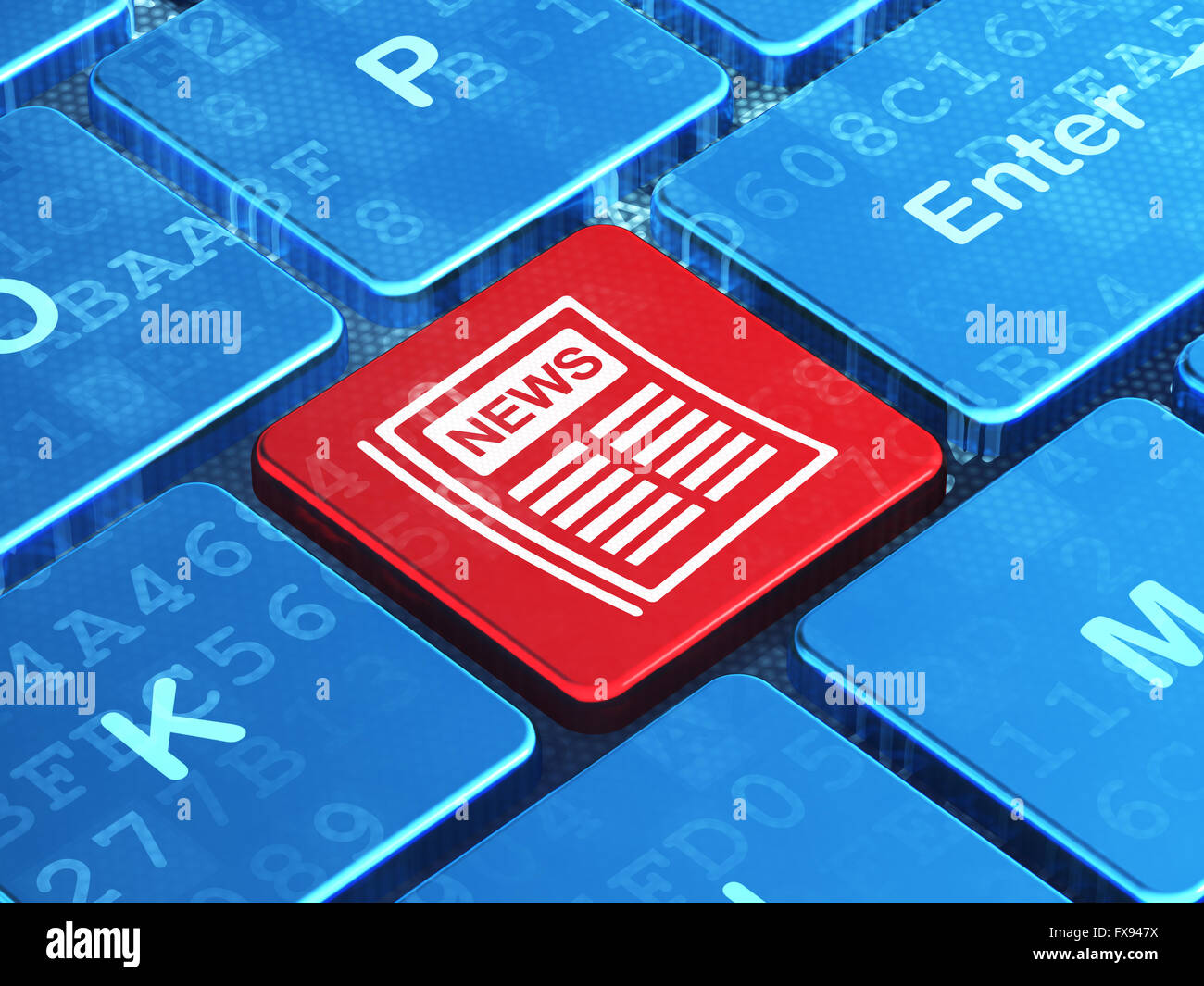 News concept: Newspaper on computer keyboard background Stock Photo - Alamy