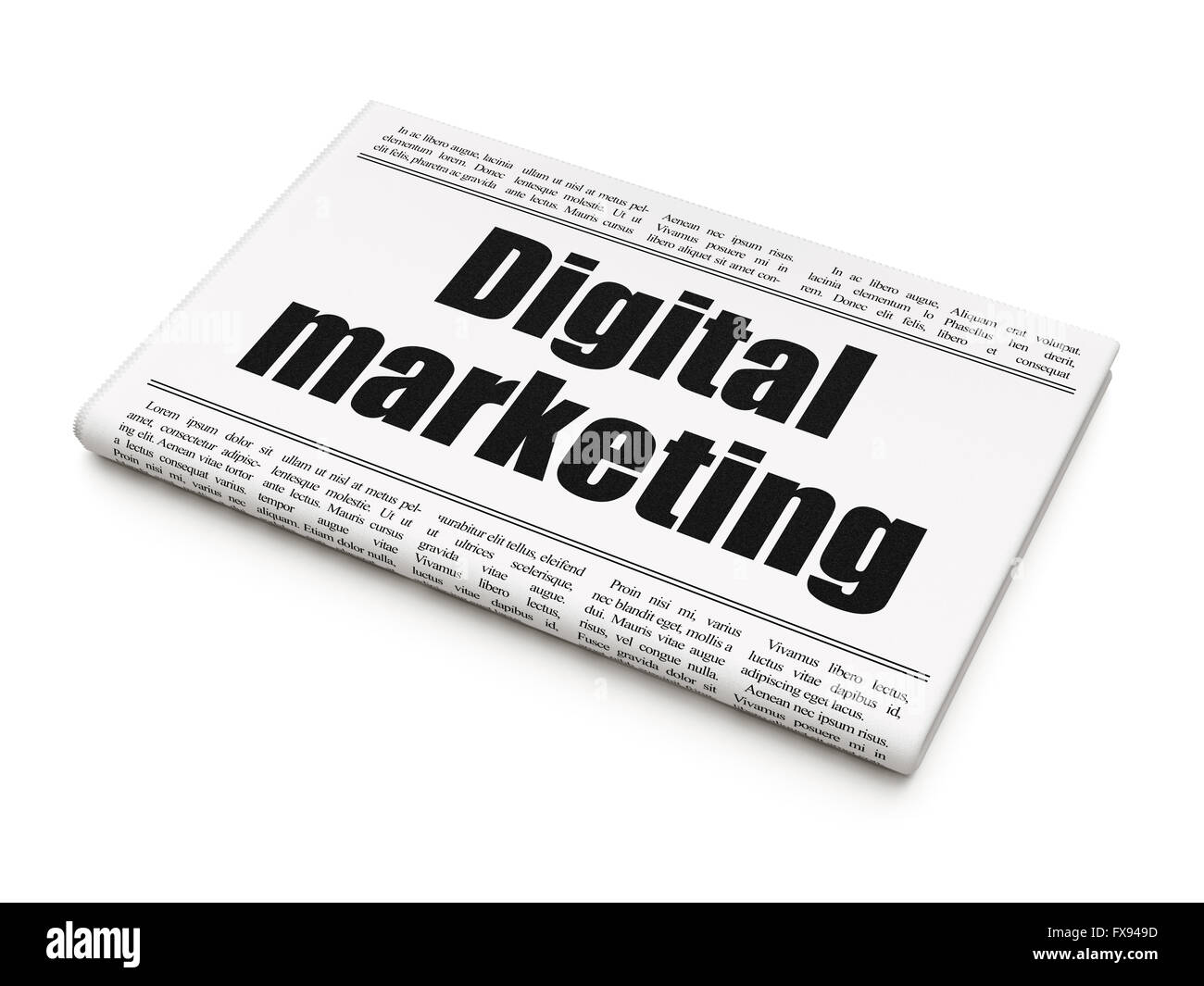 Advertising concept: newspaper headline Digital Marketing Stock Photo ...