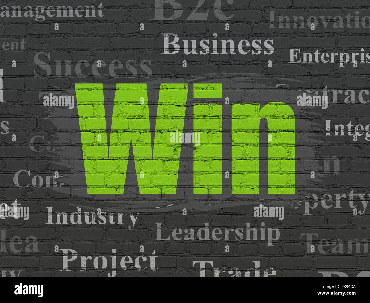 Finance concept: Win on wall background Stock Photo - Alamy