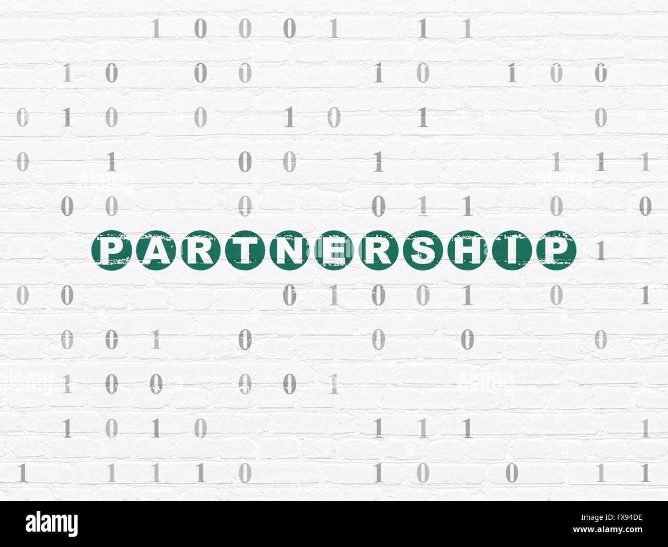 Finance concept: Partnership on wall background Stock Photo - Alamy