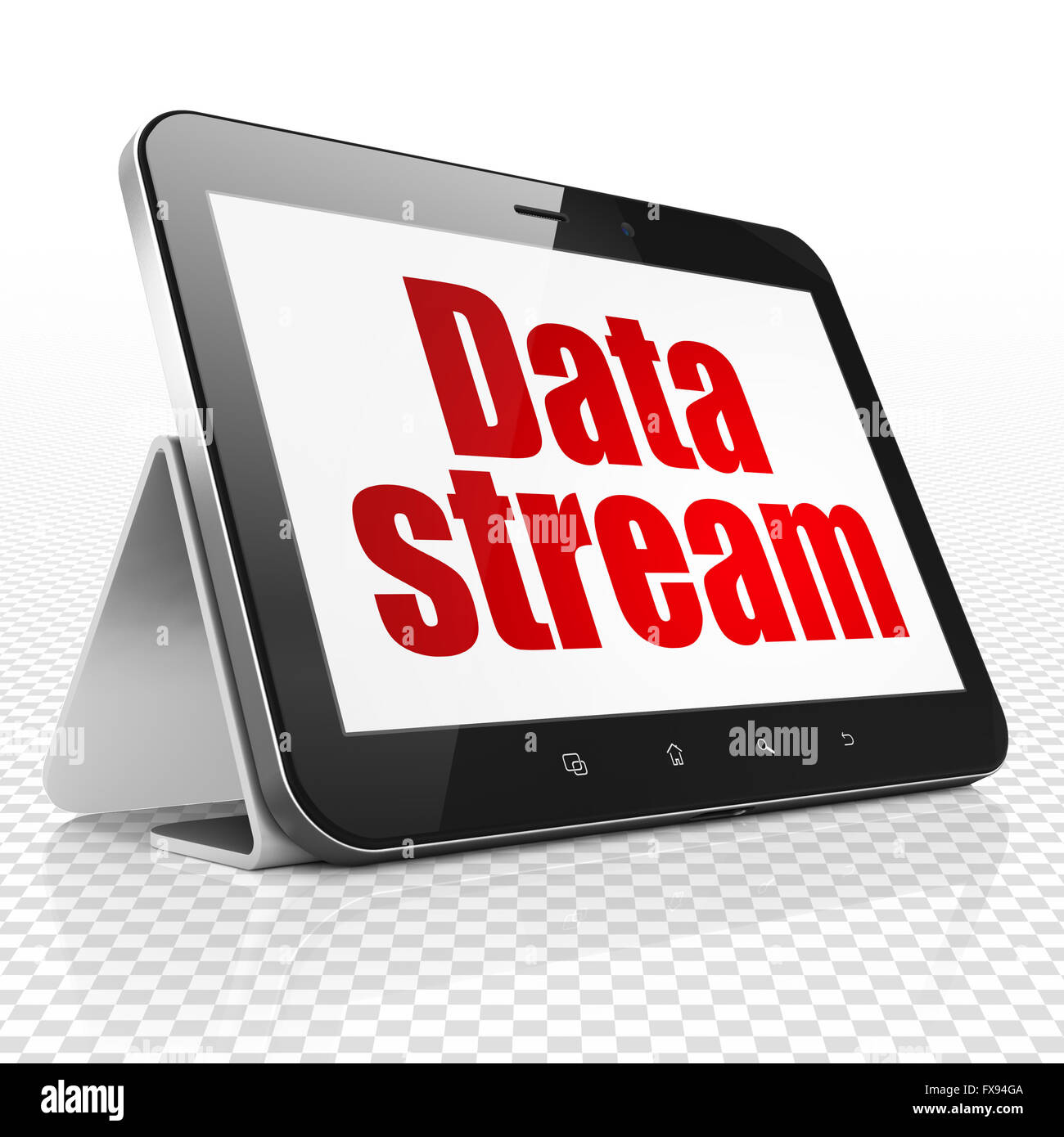 Data concept: Tablet Computer with Data Stream on display Stock Photo ...