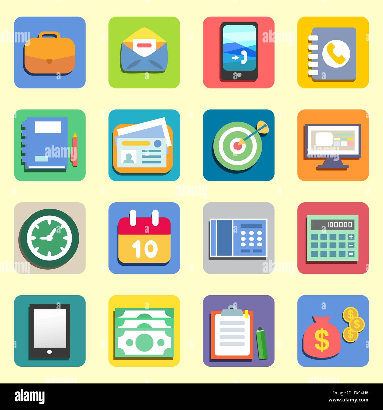 business flat icons Stock Vector Image & Art - Alamy