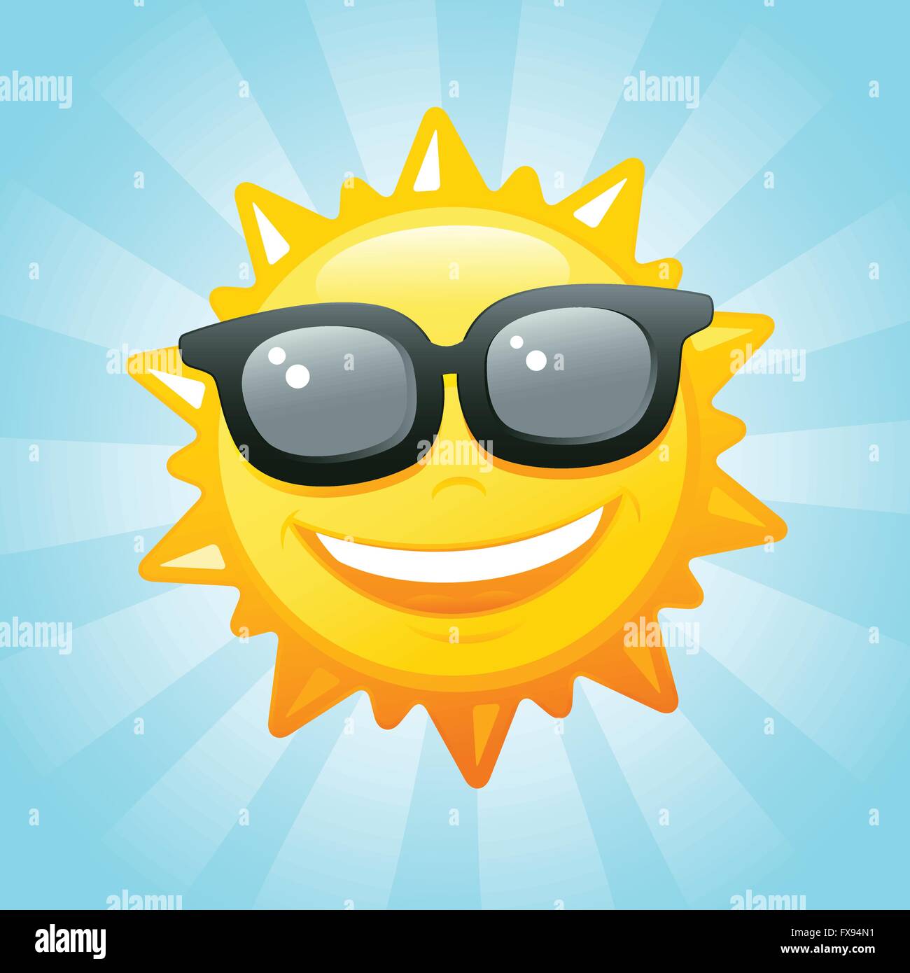 sun with sunglasses Stock Vector Image & Art - Alamy