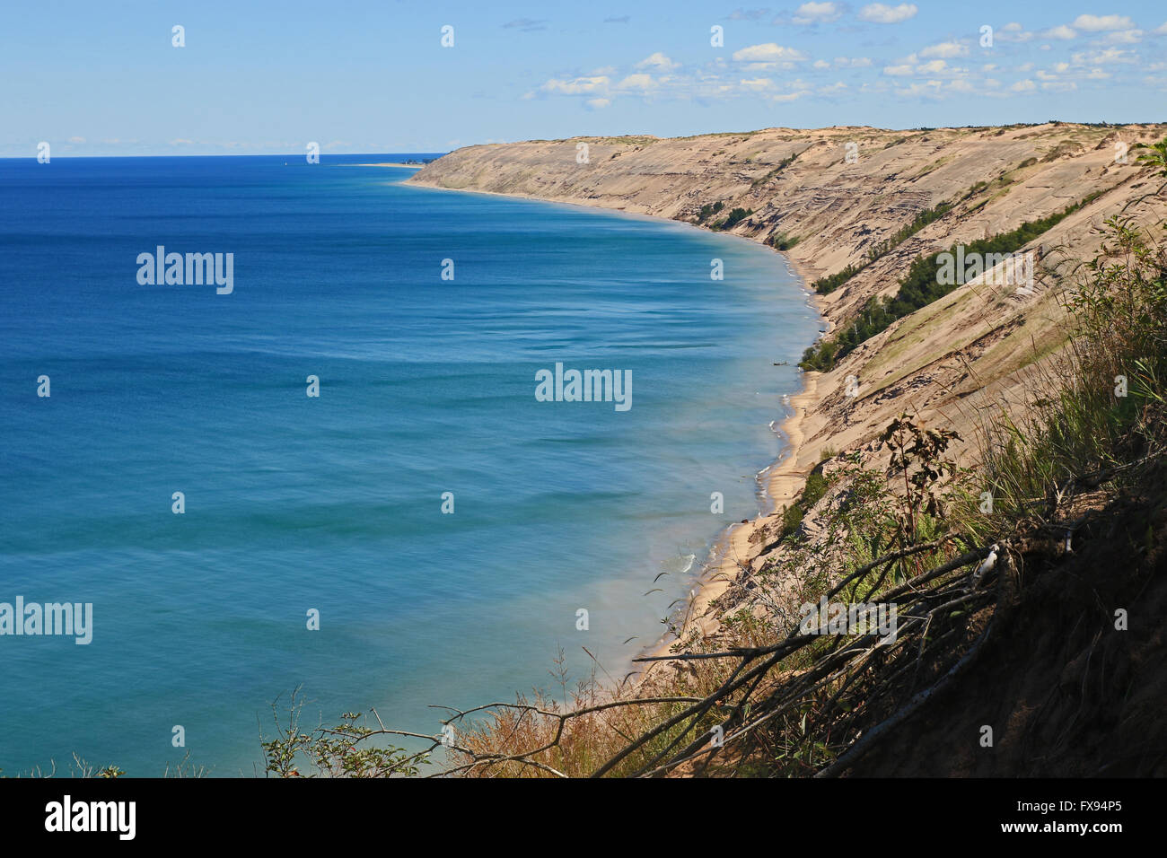 Huge sand dunes of Pictured Rocks National Lakeshore, on Lake Superior ...