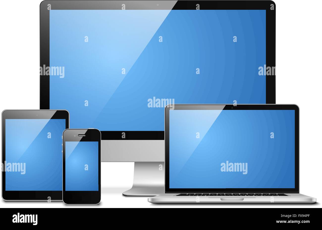 Desktop computer set monitor Stock Vector Images - Alamy
