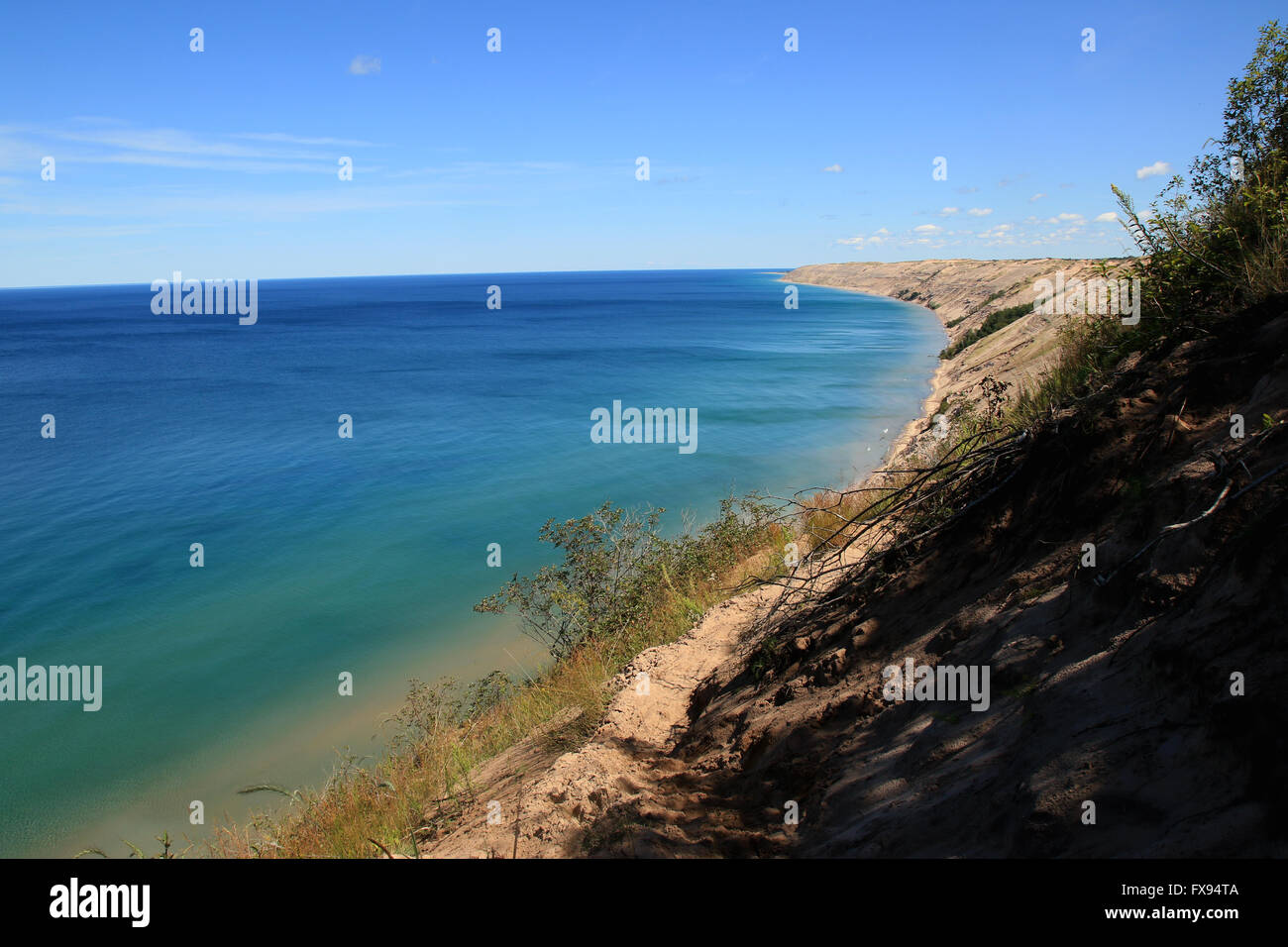 Huge sand dunes of Pictured Rocks National Lakeshore, on Lake Superior ...
