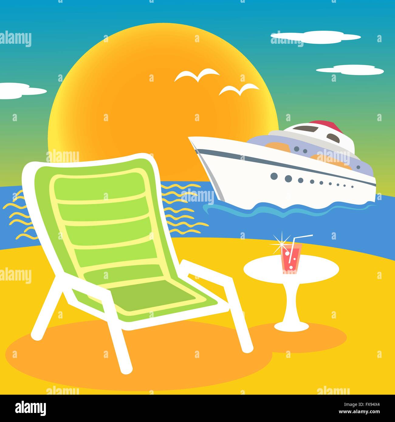 Sea view mediterranean in Stock Vector Images - Alamy