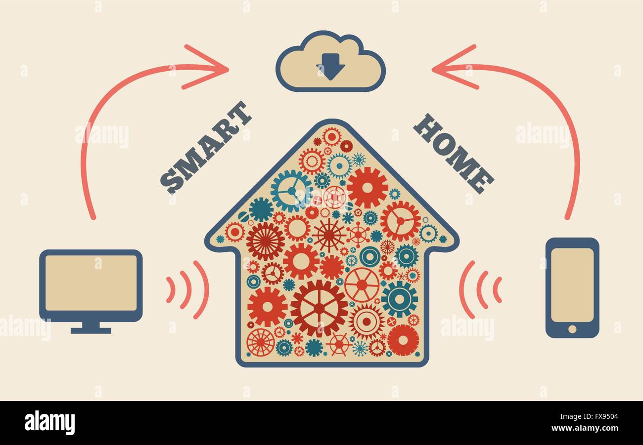 Smart home sign Stock Vector Images - Alamy