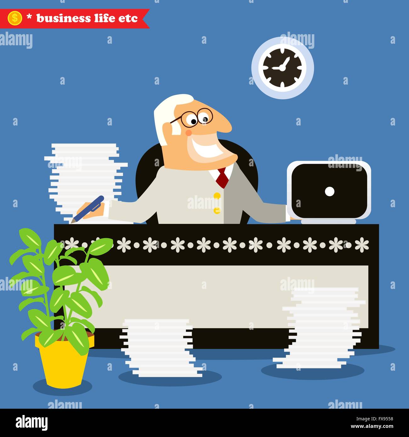 American boss at the desk Stock Vector Image & Art - Alamy