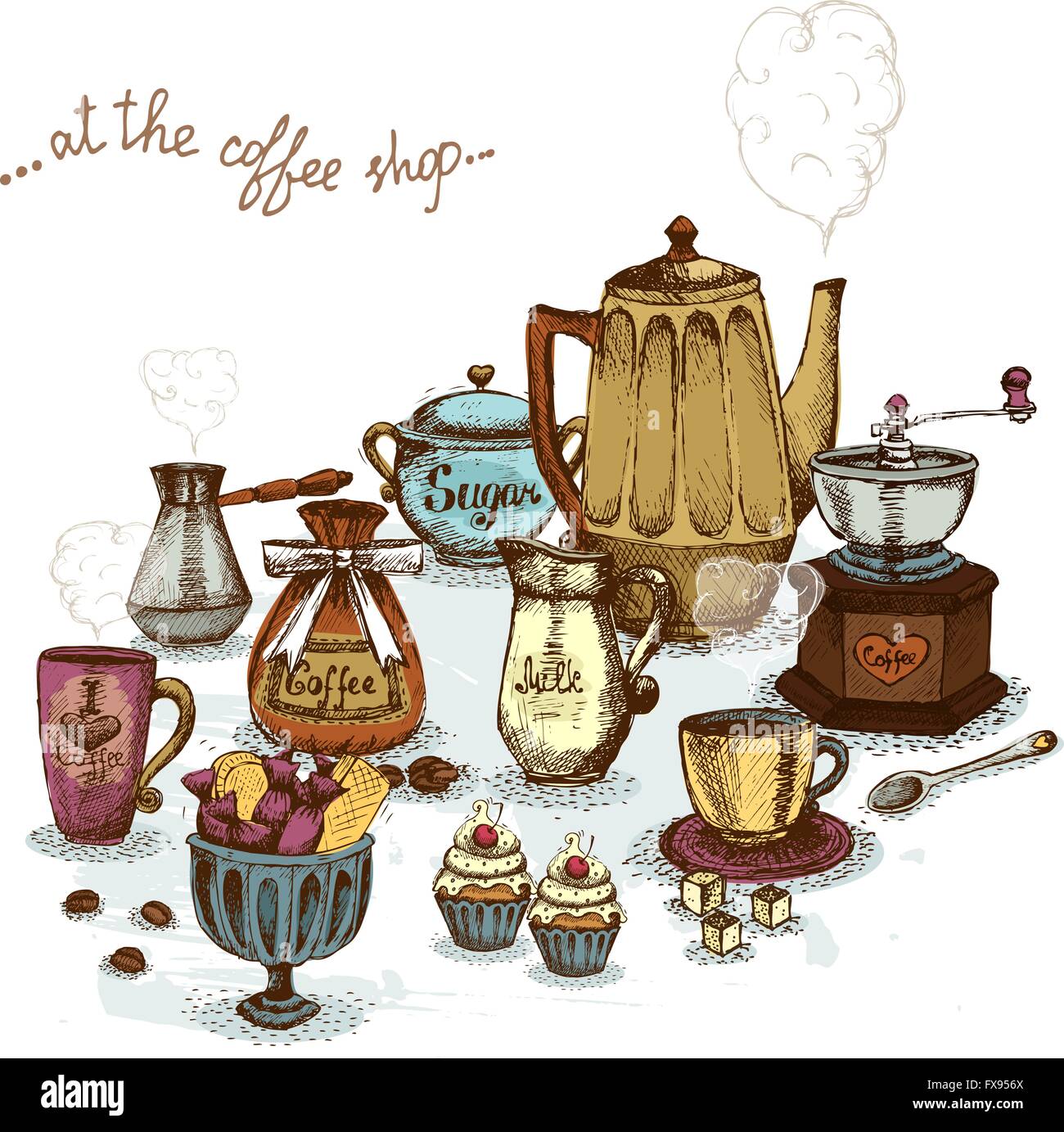 Coffee turkish traditional dessert Stock Vector Images - Alamy