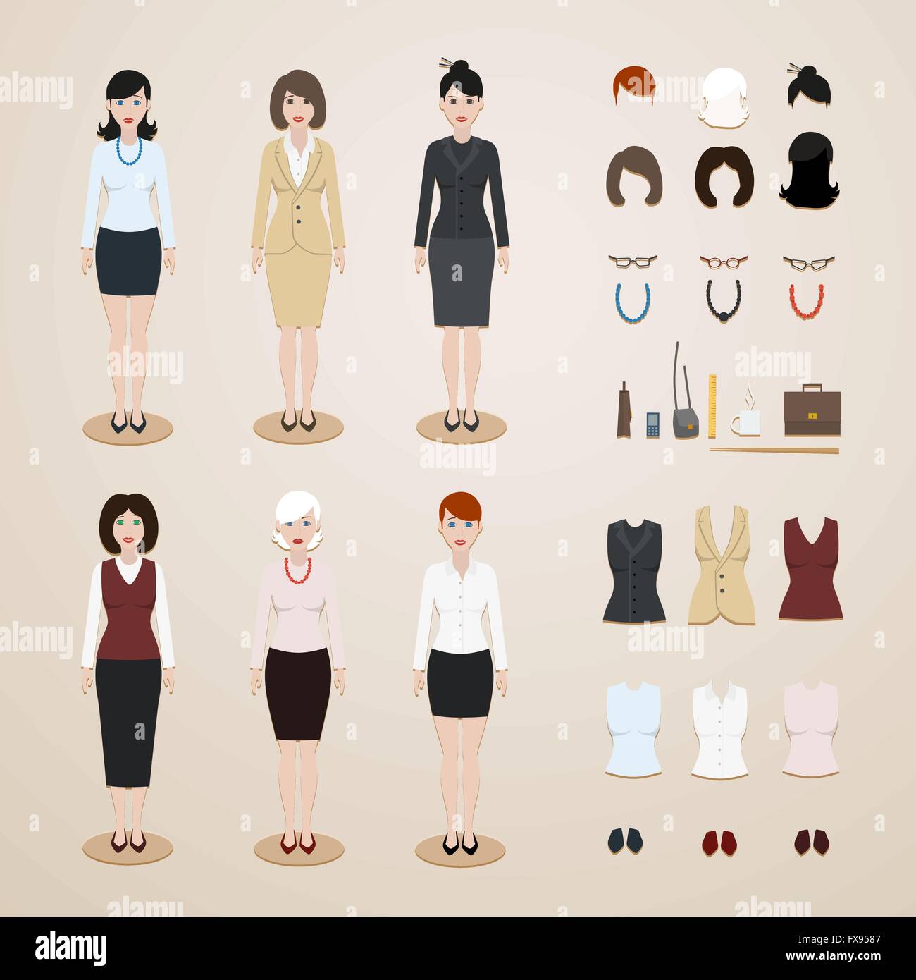 Office women set Stock Vector Image & Art - Alamy