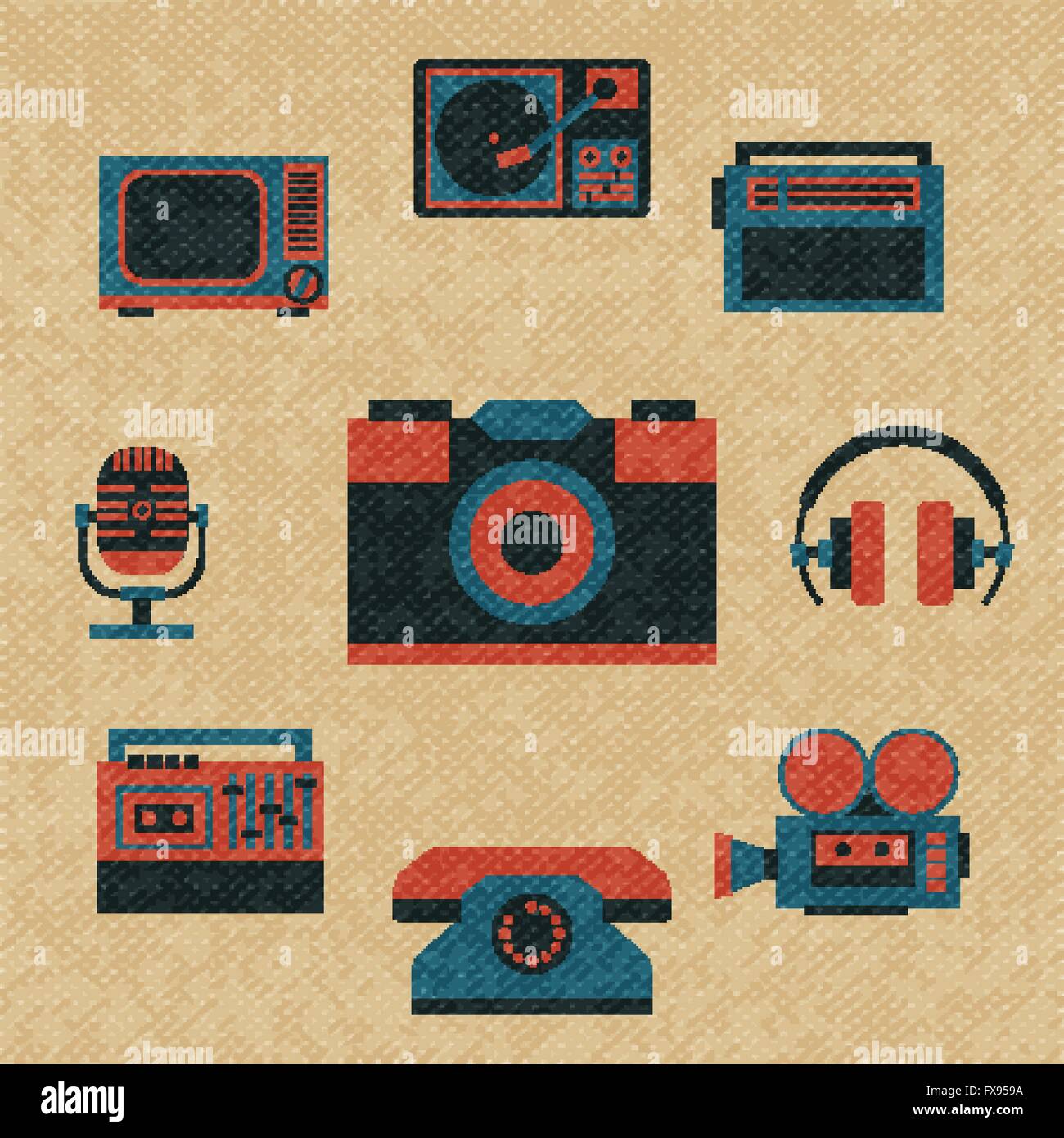 vintage media icons Stock Vector Image & Art - Alamy