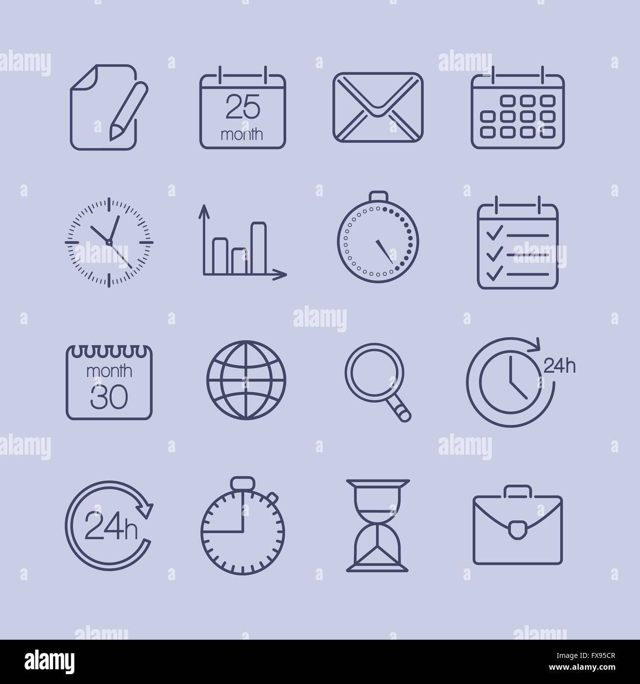 business time icons Stock Vector Image & Art - Alamy