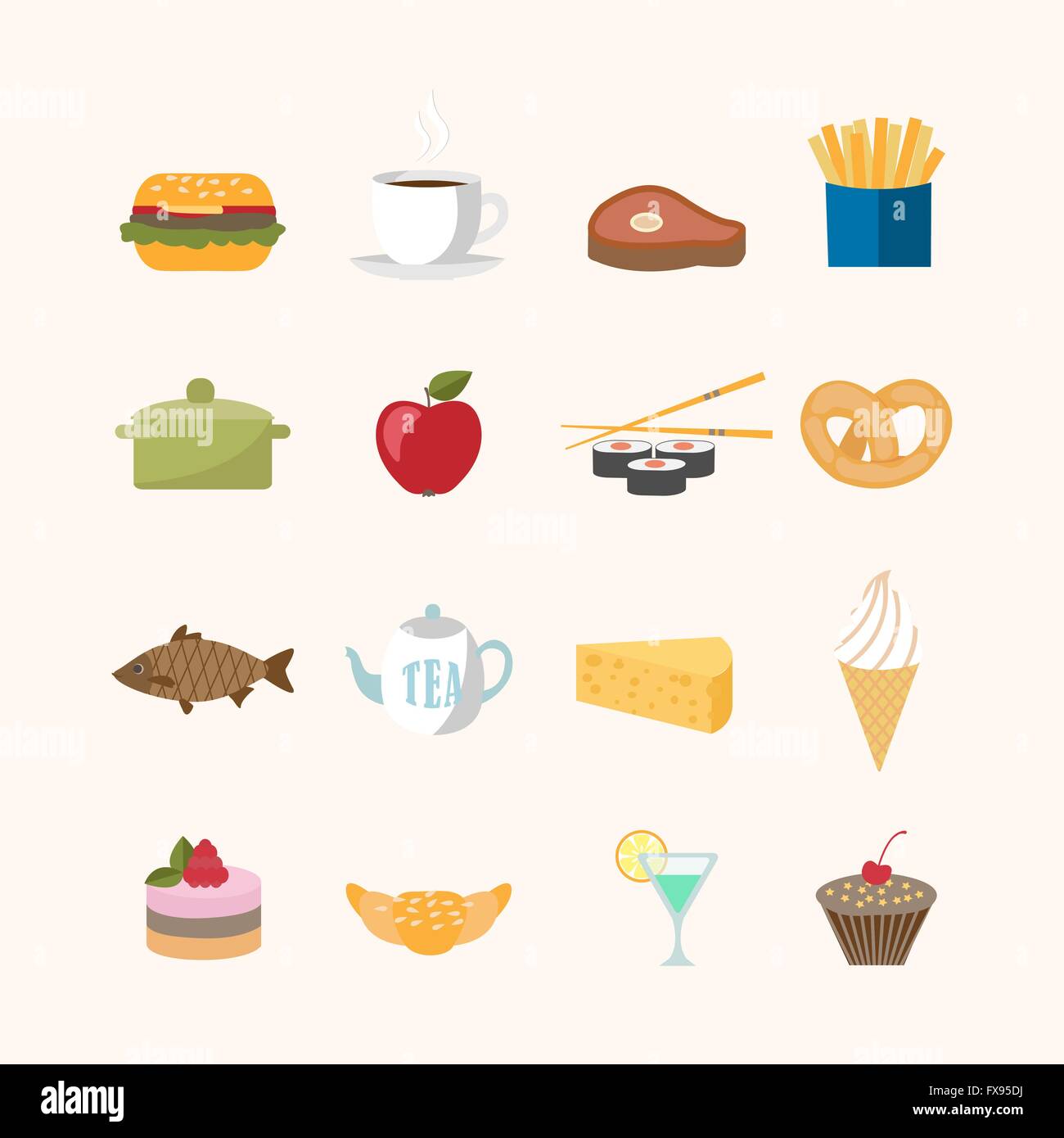 Food icons set Stock Vector Image & Art - Alamy