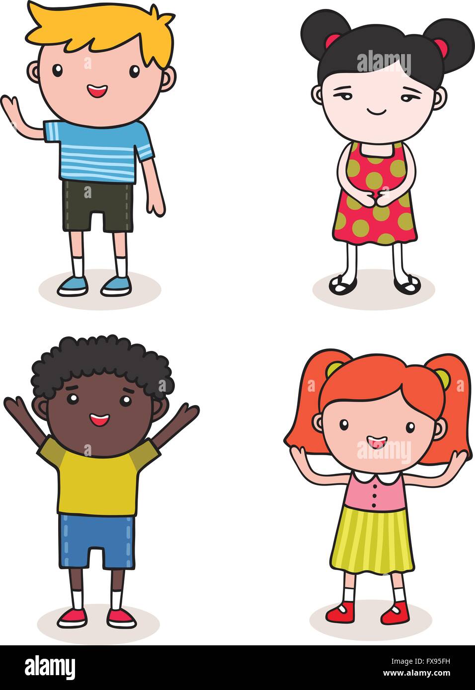 Group of black kids Stock Vector Images - Alamy